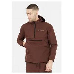 Trainingsjacke Virtus "Jayson", Herren, Gr. M, braun, 88% Polyamid, 12% Elasthan, unifarben, normal, hoch geschlossener Ausschnitt, Jacken Trainingsjacke, Im Anorak-Design mit Stretchfunktion