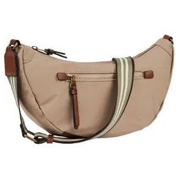 Handtasche Camel Active "Bari", Damen, Gr. B/H/T: 33cm x 15cm x 12cm, beige (natur), Nylon, kontrastfarbene Details, Taschen Handtasche, aus hochwertigem matten Nylon mit gestreiftem Gewebeband