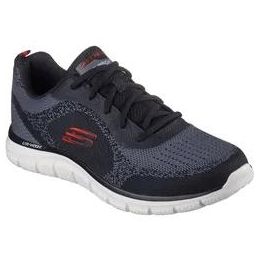 Sneaker Skechers "TRACK-GLENDOR", Herren, Gr. 43, schwarz (schwarz, rot), Synthetik, Textil, Schuhe Sneaker, Trainingsschuh, Schn&uuml;rschuh, Freizeitschuh mit Memory Foam
