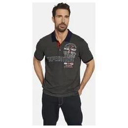 Poloshirt Jan Vanderstorm "Poloshirt ERLING", Herren, Gr. 6XL, grau (dunkelgrau melange), Obermaterial: 60% Baumwolle CO. 40% Polyester COOLMAX PES(Coolmax)., Shirts