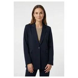 Jackenblazer Freequent "FQNANNI", Damen, Gr. XL, grau (salute), Web, Obermaterial: 73% Polyester, 24% Viskose, 3% Elasthan, unifarben, bequem h&uuml;ftbedeckend, V-Ausschnitt, Blazer, mit Knopfverschluss und Reverskragen