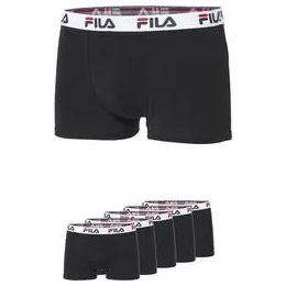 Boxer Fila "MAN BOXER SHORTS", Herren, Gr. S, schwarz, Obermaterial: 95% Baumwolle, 5% Elasthan, unifarben mit Farbeinsatz, k&ouml;rpernah, Unterhosen, mit Logobund