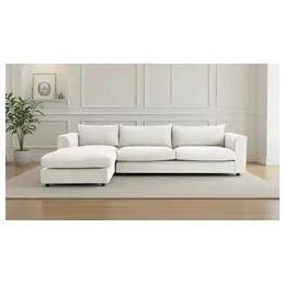 Ecksofa "Avelina", beige (creme), B:297cm H:77cm T:186cm, 100% Polyester, LeGer Home by Lena Gercke, Sofas, Ecksofa, Breite 297 cm, in Cord- und Chenille- Stoff, R&uuml;ckenkissen mit Federn