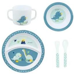 Kindergeschirr-Set Sterntaler "Dino Rexi", Kinder, Gr. 5 Stk., blau, Polypropylen, Geschirr-Sets