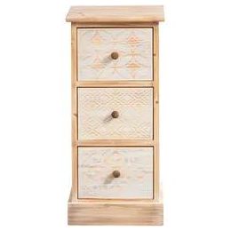 Kommode Heine HOME, beige (natur, wei&szlig;), B:29cm H:63cm T:25cm, MDF, Sideboards, Kommode