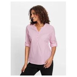 Schlupfbluse Casual Looks, Damen, Gr. 40, rosa (ros&eacute;), 100% Baumwolle, unifarben, Rundhals, Blusen Schlupfbluse