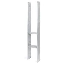 GAH Alberts H-Pfostenanker ALBERTS, silber (silberfarben), B:12,1cm, Stahl, Bodenanker, Materialst&auml;rke 8 mm, lichte Breite 121 mm, H&ouml;he 800 mm