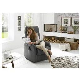 Sessel Hukla "HU-RV15025", grau (deluxe anthrazit), B:78cm H:108cm T:90cm, Sessel, Funktionssessel Sessel mit Aufstehhilfe Polstersessel, Wahlweise 1- oder 2-motorische Verstellung, inkl. Aufstehhilfe