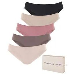 Jazz-Pants Slips Lascana, Damen, Gr. 32/34, rosa (taupe, rose, beige, altrosa, schwarz), Single Jersey, Obermaterial: 95% Baumwolle, 5% Elasthan, unifarben, k&ouml;rpernah, Unterhosen, aus Baumwolle, mit sch&ouml;ner Aufbewahrungsbox