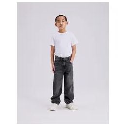 Straight-Jeans name it "NKMRYAN &ndash; Jeans mit geradem Bein, strapazierf&auml;hig", Jungen, Gr. 116, N-Gr, blau (dunkelgrau denim), Denim/Jeans, Obermaterial: 100% Baumwolle, unifarben, straight fit lang, Jeans Straight-Jeans, unifarben, casual, straight fit, Denim/Jeans