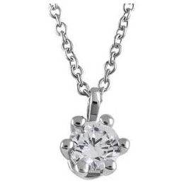 Kette mit Anh&auml;nger Firetti "Schmuck Geschenk Silber 925 Halsschmuck Halskette Solit&auml;r", silber (silberfarben, kristallwei&szlig;), Halsketten, Damen, Silber 925 (Sterlingsilber), L: 45 B: 1,3mm, mit Zirkonia (synth.), B:1,3mm