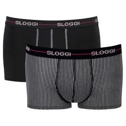 Boxershorts Sloggi "Boxershort Start Hipster C2P box 2er Pack", Herren, Gr. M, schwarz (schwarz, dunkelgrau), Obermaterial: 96% Baumwolle CO. 4% Elasthan EL., Unterhosen