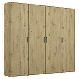 Kleiderschrank Rauch "VOYAGER Garderobe W&auml;scheschrank TOPSELLER Schlafzimmer", braun (eiche artisan, griffe graumetallic), B:187cm H:194cm T:53cm, Holzwerkstoff, Schr&auml;nke, Kleiderschrank, mit 2 modernen Griffvarianten, viel Stauraum MADE IN GERMANY
