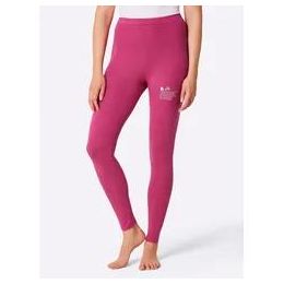 Leggings feel good, Damen, Gr. 40/42, Normalgr&ouml;&szlig;en, pink (fuchsia), 95% Baumwolle, 5% Elasthan, unifarben, Hosen Leggings