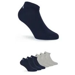 Socken Fila "UNISEX INVISIBLE PLAIN SOCKS", Damen, Gr. 35-38, blau (navy, grau), Baumwolle, Elasthan, Polyester, elastisch, Socken Socken, mit eingestricktem Logo