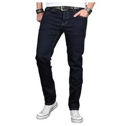 Slim-fit-Jeans Alessandro Salvarini "ASLuca", Herren, Gr. W34L34, L&auml;nge 34, blau (as042), Denim/Jeans, Obermaterial: 98% Baumwolle, 2% Elasthan, Destroyed-Effekte, leichte Abriebeffekte, slim fit, Jeans Slim-fit-Jeans, Stretch mit Elasthan