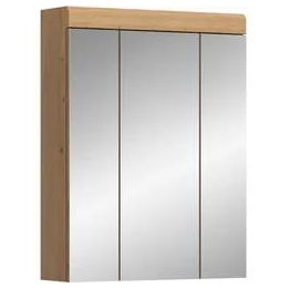 Badezimmerspiegelschrank Welltime "SIENA, Breite 60cm, 3 Spiegelt&uuml;ren, 9 F&auml;cher, 6 Einlegeb&ouml;den", beige (artisan eiche nb, spiegelglas), B:60cm H:79cm T:18cm, FSC-zertifizierter Holzwerkstoff, Glas, Schr&auml;nke, in verschiedenen Farben erh&auml;ltlich, Badm&ouml;bel, Spiegel, Badschrank, Bad