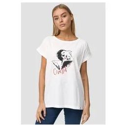 T-Shirt Recovered "Cruella Devil Art Ecru", Damen, Gr. XL, beige (natur), 100% Baumwolle, bedruckt, normal, Rundhals, Shirts T-Shirt, im zeitlosen Design