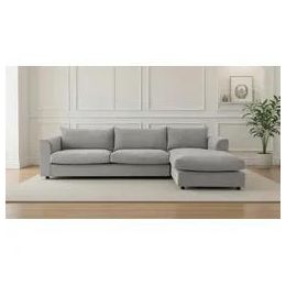 Ecksofa "Avelina", grau, B:297cm H:77cm T:186cm, 100% Polyester, LeGer Home by Lena Gercke, Sofas, Ecksofa, Breite 297 cm, in Cord- und Chenille- Stoff, R&uuml;ckenkissen mit Federn