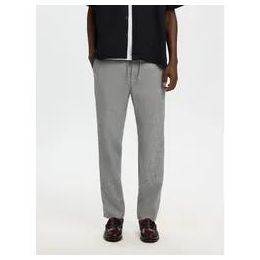 Chinohose Selected "SLH172-SLIMTAPE BRODY LINEN PANT NOOS", Herren, Gr. M, N-Gr, blau (sky captain detail:mixed with oatmeal), Web, Obermaterial: 54% Baumwolle, 45% Leinen, 1% Elasthan, meliert, slim fit kn&ouml;chellang, Hosen Chinohose, mit Leinen