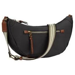 Handtasche Camel Active "Bari", Damen, Gr. B/H/T: 33cm x 15cm x 12cm, schwarz, Nylon, kontrastfarbene Details, Taschen Handtasche, aus hochwertigem matten Nylon mit gestreiftem Gewebeband