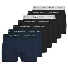 Jack & Jones Boxershorts JACK & JONES "Boxershort JACVESTERBRO SOLID TRUNKS 7 PACK 7er Pack", Herren, Gr. S, schwarz (schwarz, blau), Obermaterial: 95% Baumwolle CO. 5% Elasthan EL., Unterhosen