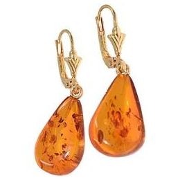 Paar Ohrh&auml;nger Firetti "Schmuck Geschenk Silber 925 Ohrschmuck Ohrringe Tropfen", bunt (gelbgoldfarben, cognac, cognac), Ohrringe, Damen, Silber 925 (Sterlingsilber), Made in Germany - mit Bernstein