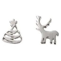 Paar Ohrstecker Firetti "Schmuck Geschenk Silber 925 Ohrschmuck Ohrringe Rentier Christbaum", silber (silberfarben), Ohrringe, Damen, 10mm, Silber 925 (Sterlingsilber), Made in Germany