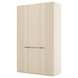 Dreht&uuml;renschrank Musterring "Isabelle", beige (champagner, dekor), B:148,4cm H:236cm T:58cm, Hartfaserplatte, Holzwerkstoff, Schr&auml;nke, Dreht&uuml;renschrank, Lamellen in Korpusfarbe, Griffe in schwarz, versch. Gr&ouml;&szlig;en und Farben