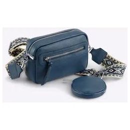 Handtasche Heine, Damen, Gr. B/H/T: 19cm x 14cm x 8cm, blau (marine), Microfaser, Viskosemischung, unifarben, Taschen Handtasche