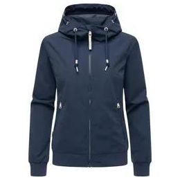 Outdoorjacke Ragwear "Oggie YOUMODO", Gr. XXL (44), blau (dunkelblau), Obermaterial: 100% Polyester. Innenfutter: 100% Polyester, Basic, gerade h&uuml;ftbedeckend, hoch geschlossener Ausschnitt, &Auml;rmel ohne &Auml;rmelschlitz B&uuml;ndchen mit Windstopper, Jacken Outdoorjacke, Wasserdichte und atmungsaktive &Uuml;bergangsjacke