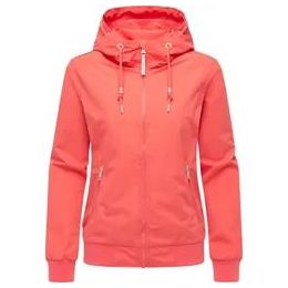 Outdoorjacke Ragwear "Oggie YOUMODO", Gr. L (40), orange (koralle), Obermaterial: 100% Polyester. Innenfutter: 100% Polyester, Basic, gerade h&uuml;ftbedeckend, hoch geschlossener Ausschnitt, &Auml;rmel ohne &Auml;rmelschlitz B&uuml;ndchen mit Windstopper, Jacken Outdoorjacke, Wasserdichte und atmungsaktive &Uuml;bergangsjacke