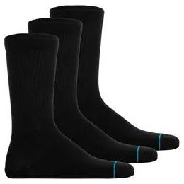 Sneakersocken Stance "Socken Icon Socken 3er Pack", Herren, Gr. 35-37, schwarz, Obermaterial: 76% Baumwolle CO. 19% Polyester PES. 3% Nylon NY. 2% Elasthan EL., Socken Sneakersocken
