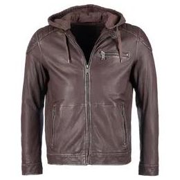 Lederjacke Mustang "31023163", Herren, Gr. M, braun (schwarz braun), Obermaterial: 100% Schafsleder. Futter: 60% Baumwolle, 40% Polyester. &Auml;rmelfutter: 100% Polyester. Kapuze: 55% Baumwolle, 45% Polyester. Taschenfutter: 100% Baumwolle, ohne B&uuml;ndchen, Jacken