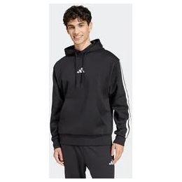 Kapuzensweatshirt Adidas SPORTSWEAR "ESSENTIALS 3-STREIFEN HOODIE", Herren, Gr. S, schwarz-wei&szlig; (schwarz, wei&szlig;), Obermaterial: 55% Baumwolle, 36% Polyester, 9% Viskose, angesetztes B&uuml;ndchen, Sweatshirts