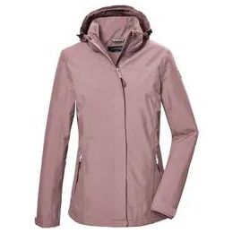 Outdoorjacke Killtec "KOS 26 WMN JCKT", Damen, Gr. 46, rosa (rauchrosa), Obermaterial: 100% Polyester;Futter: 100% Polyester, Jacken Outdoorjacke, Funktionsjacke: wasser- und winddicht, atmungsaktiv, abnehmbare Kapuze
