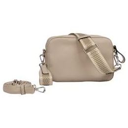 Handtasche Gabor "Silena", Damen, Gr. B/H/T: 22cm x 15cm x 7cm, grau (taupe), Polyurethan, clean, gepflegt, gepr&auml;gtes Muster, unifarben, Taschen Handtasche, hochwertig gewebte Gurtband und ein filigranes Logo