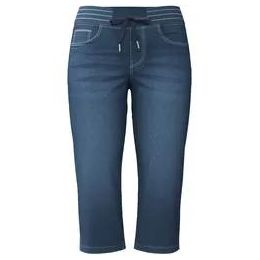 Caprijeans Casual Looks, Damen, Gr. 44, Normalgr&ouml;&szlig;en, blau (blau, stone, washed), 81% Baumwolle, 17% Polyester, 2% Elasthan, unifarben, 3/4-L&auml;nge, Jeans