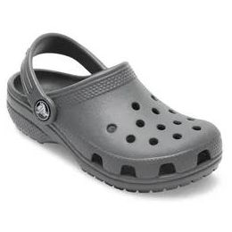 Clog Crocs "Classic Clog K", Jungen, Gr. 27, grau, CrosliteTM, unifarben, Schuhe Clog, Hausschuh, Schlappen, Strandschuh, Sandale mit Fersenriemen