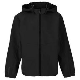 Softshelljacke ZIGZAG "Troy", Kinder, Gr. 104, schwarz, 100% Polyester, unifarben, normal, ohne Ausschnitt, Jacken Softshelljacke, mit wasserabweisender Beschichtung