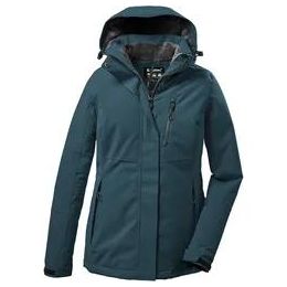 Outdoorjacke Killtec "KOW 170 KG WMN JCKT", Damen, Gr. 23, blau (hellpetrol), Obermaterial: 100% Polyester;Futter: 100% Polyester;F&uuml;llung: 100% Polyester, Jacken Outdoorjacke, Damen Funktionsjacke: wasserdicht, atmungsaktiv, abnehmbare Kapuze