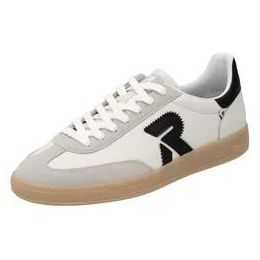 Sneaker Rieker SPORT "San Diego Swing2GO", Herren, Gr. 42, schwarz-wei&szlig; (sanftes wei&szlig;, schwarz), Leder, Veloursleder, kontrastfarbene Details, Schuhe Sneaker, Retro-Sneaker aus der neuen Christoph Kramer Kollektion