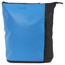 Laptoprucksack 7CLOUDS "Shawi 7.1", Gr. B/H/T: 27cm x 38cm x 14cm, onesize, schwarz (light blau, schwarz), Polyethylen, Tarpaulin, Rucks&auml;cke Laptoprucksack, mit recyceltem PET