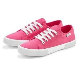 Sneaker Lascana, Damen, Gr. 35, pink, Obermaterial: 100% Textilmaterial. Decksohle: 100% Textilmaterial. Futter: 100% Textilmaterial. Laufsohle: 100% Synthetik, unifarben, Basic, Schuhe Skaterschuh Canvassneaker Sneaker low, aus Textil, Schn&uuml;rhalbschuh, Freizeitschuh, Turnschuh