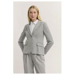 Kurzblazer Bugatti, Damen, Gr. 40, grau (240, grau), 63% Polyester, 34% Viskose, 3% Elasthan, unifarben, normal, normaler Saum, Blazer Kurzblazer, mit Streifen
