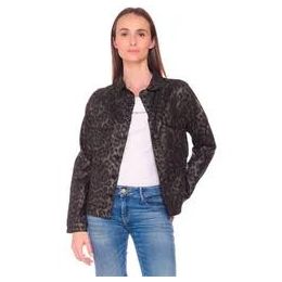Jeansjacke Le Temps Des Cerises "Jeansjacke", Damen, Gr. S, schwarz, 100% Baumwolle, Jacken Jeansjacke, mit angesagter Leo-Optik