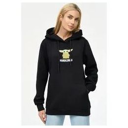 Kapuzensweatshirt Recovered "Star Wars The Mandalorian Baby Yoda", Damen, Gr. L, schwarz, 100% Baumwolle, bedruckt, normal, Rundhals, Sweatshirts, im zeitlosen Design