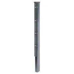 GAH Alberts Zaunpfosten ALBERTS, grau (anthrazit), B:6cm H:150cm T:4cm, Stahl, Zaunpfosten, 60x40 mm f&uuml;r Doppelstabmattenzaun, 150 cm, mit Flacheisen