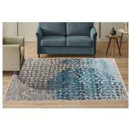 Teppich Kayoom "Milan 425", bunt (multi, blau), B:80cm H:5mm L:150cm, Polypropylen, Teppiche, Teppich, ca. 436.800 Points/qm, Kurzflorteppich, weiche Haptik, hochwertig