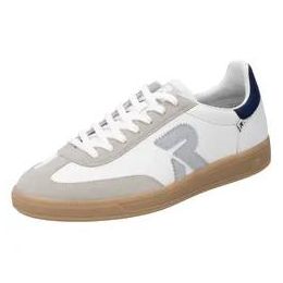 Sneaker Rieker SPORT "San Diego Swing2GO", Herren, Gr. 47, grau (wei&szlig;, grau), Leder, Veloursleder, kontrastfarbene Details, Schuhe Sneaker, Retro-Sneaker aus der neuen Christoph Kramer Kollektion